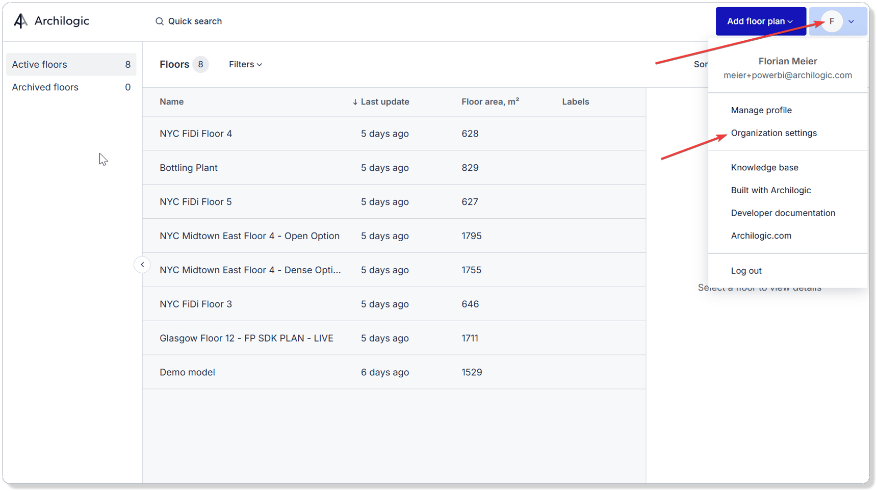 Viewing Archilogic Data in Power BI