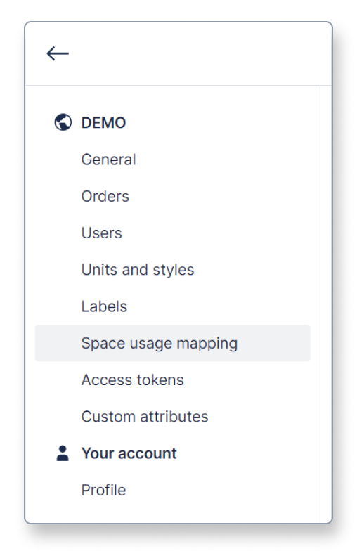Customize the space usage labels of your models
