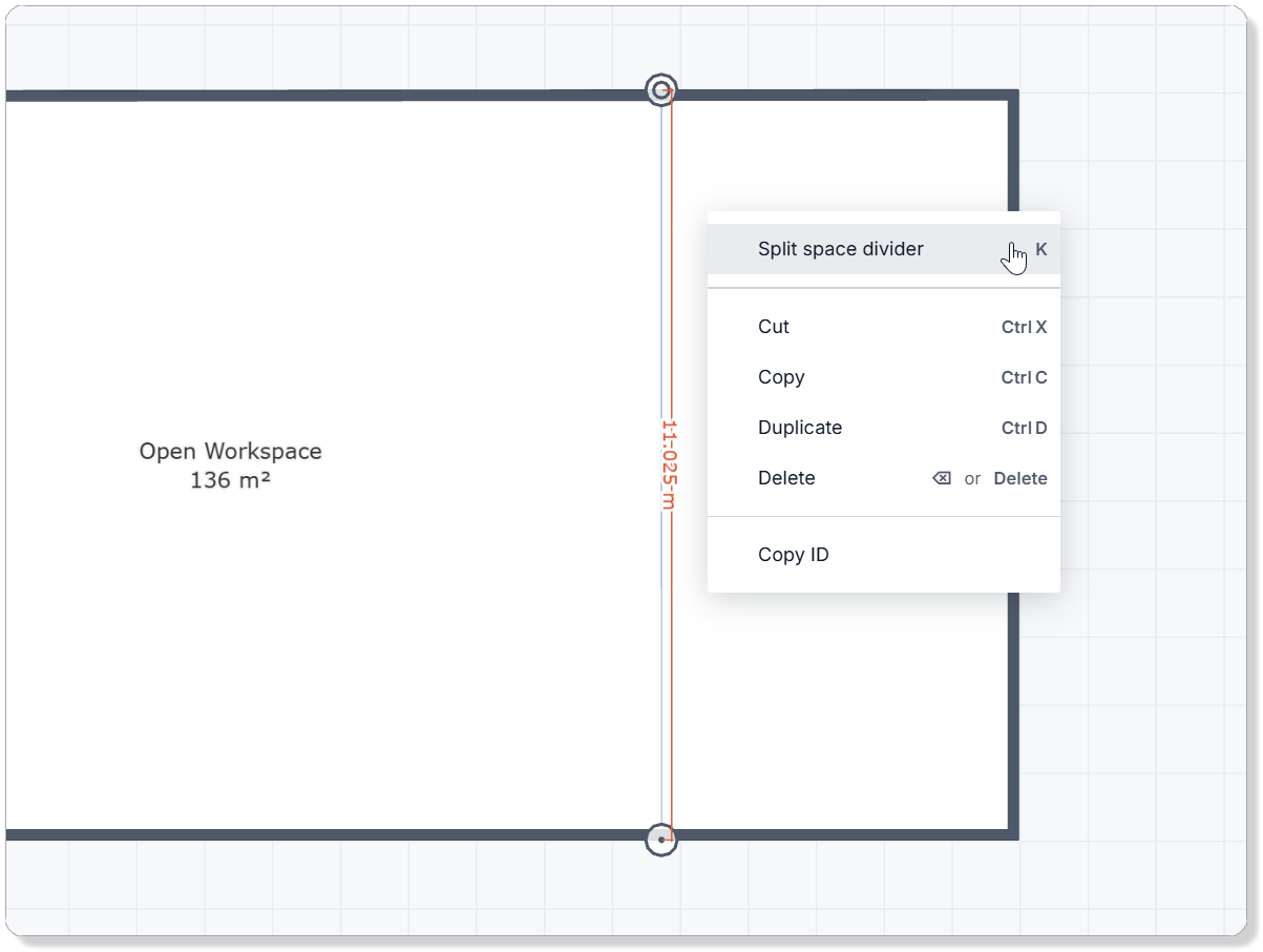 Split a space with space dividers
