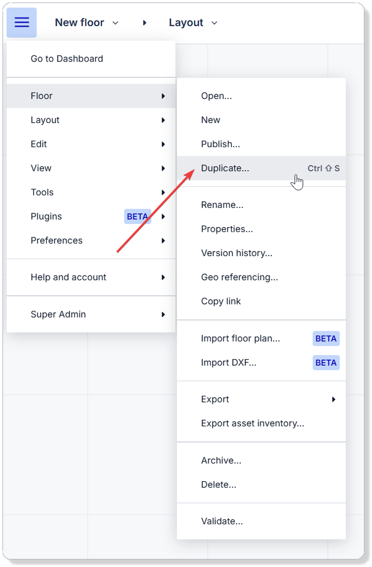 Duplicate a floor plan model
